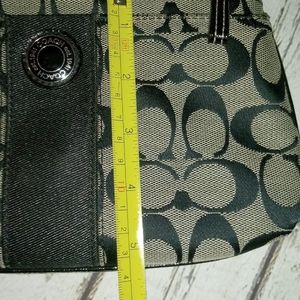 Coach | Bags | Coach Black Gray Signature Stripe Large Wristlet | Poshmark